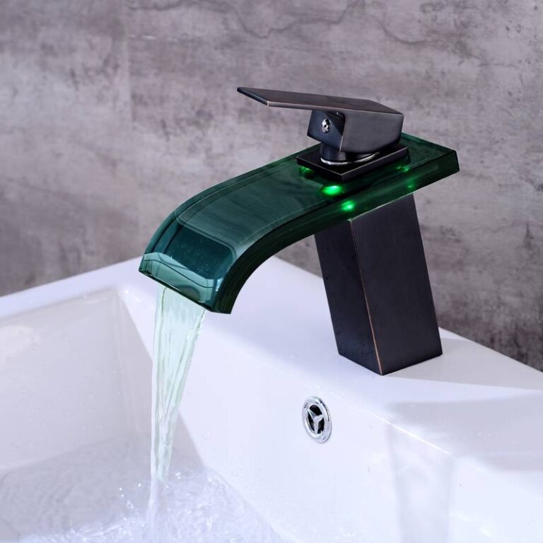 Bathroom Waterfall Faucet LED Tap